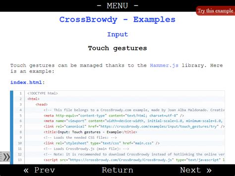 crossbrowdy examples input touch gestures