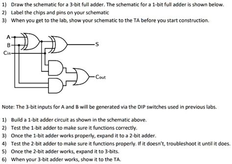 Solved 1 Draw The Schematic For A 3 Bit Full Adder The Schematic For