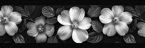 Greyscale Tiny Retro Flowers Repeating Pattern Premium Ai Generated Image