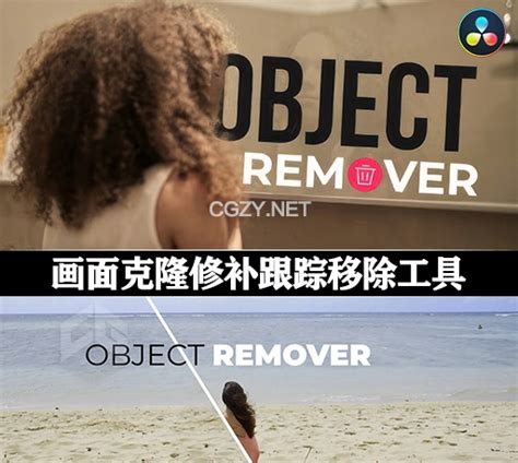 达芬奇插件 画面克隆修补动态跟踪涂抹擦除移除工具 Object Remover Cloning Toolkit CG资源网