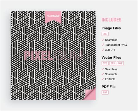 Seamless Geometric Pattern SVG Abstract Interwoven Geometric Hexagonal Pattern PNG Geometric