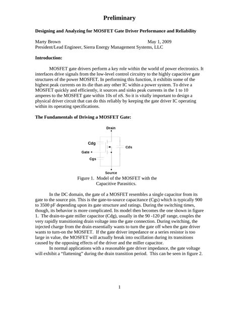Pdf Designing And Analyzing For Mosfet Gate Driver Performance And Reliability