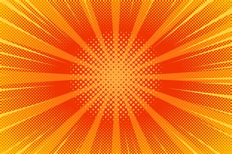 하프톤 광선 그라디언트가있는 팝 아트 코믹 레드 옐로우 배경 복고풍 스타일의 벡터 만화 일러스트레이션 가리기에 대한 스톡 벡터 아트 및 기타 이미지 Istock