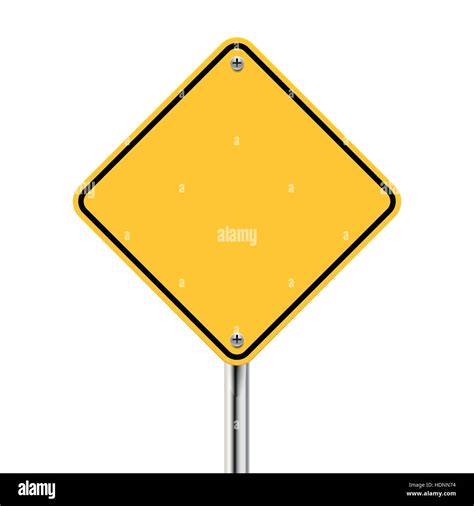 3d Vector Blank Yellow Road Sign On White Stock Vector Image Art Alamy