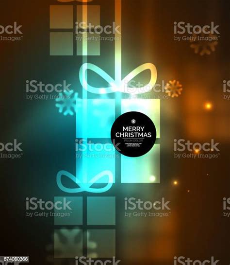눈송이 함께 빛나는 선물 상자 크리스마스와 새 해 템플릿 12월 31일에 대한 스톡 벡터 아트 및 기타 이미지 12월 31일