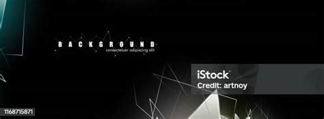 겹치는 빛나는 삼각형이 있는 추상적 배경입니다 격리 된 검은 색 배경 Eps 10의 벡터 그림 3차원 형태에 대한 스톡 벡터 아트 및 기타 이미지 Istock