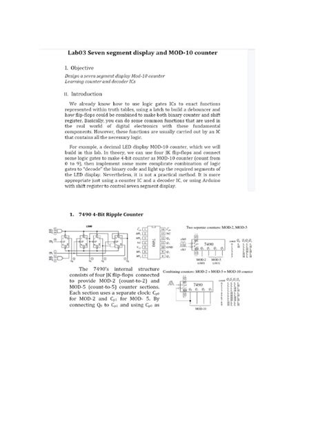 Design A Mod 10 Counter With 7 Segment Display Pdf