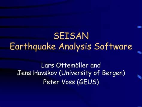 Ppt Seisan Earthquake Analysis Software Powerpoint Presentation Free Download Id6014383
