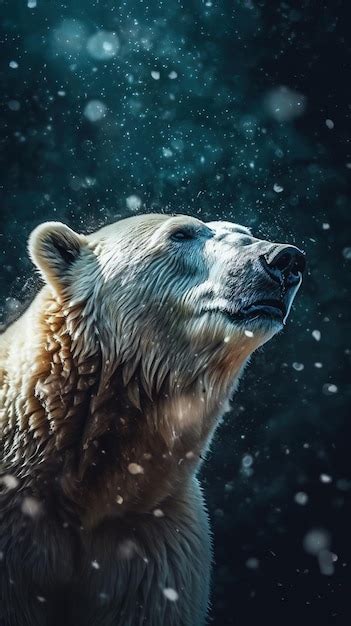 Premium AI Image Polar Bear In Bokeh Style On Dark Background