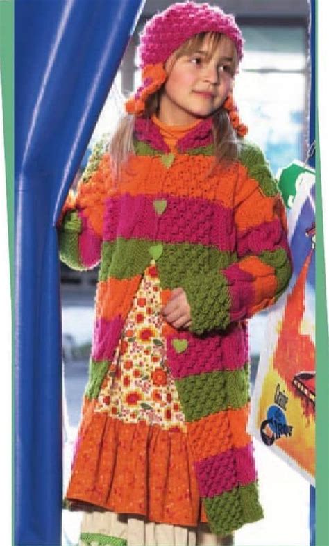 Пальто детское вязаное спицами на девочку Детское вязанье Пальто Девочка