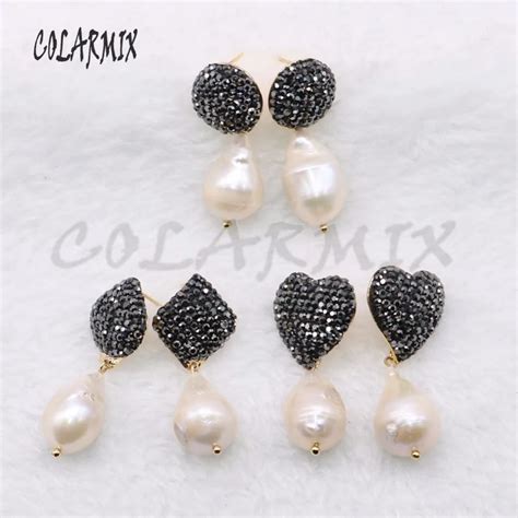 5 пар серьги с натуральным жемчугом геометрические серьги с натуральным жемчугом ювелирных