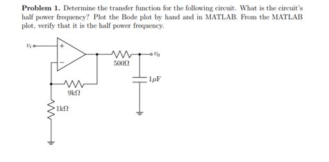 solved problem 1 determine the transfer function for the