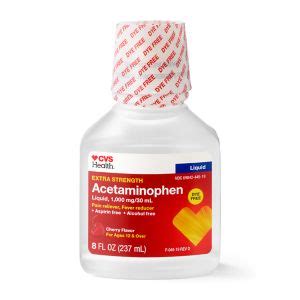 CVS Health Extra Strength Acetaminophen Pain Reliever Fever Reducer MG Liquid Cherry
