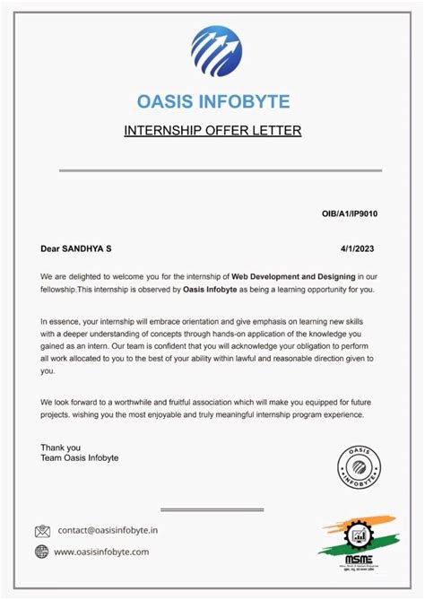 sandhya s on linkedin oasisinfobyte intership webdevelopment experience oasisinfobyte html…