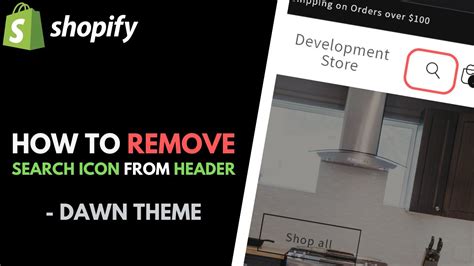 Shopify Dawn Theme How To Remove Search Icon From The Header Section Youtube