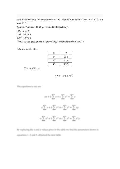 SOLUTION Problem Of Method Of Least Squares Studypool