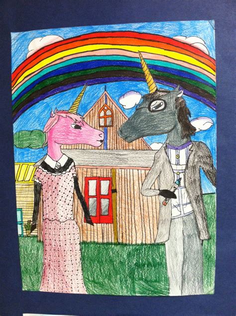 American Gothic Parody Drawing