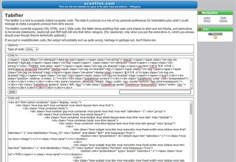 Css Html 코드 정리 사이트 C Style Json Js Javascript Beautifier Tabifier