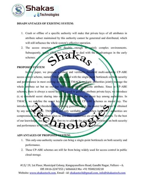 Tmacs A Robust And Verifiable Threshold Multi Authority Access Control System In Public Cloud
