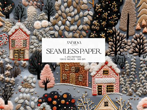 Embroidery Chistmas Village Paper Graphic By Rosarioruiz Creative Fabrica