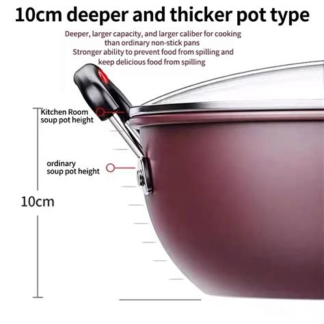 Non Stick Soup Pot With Lid Thickened Stewpot Kitchenware Pan Set Gas
