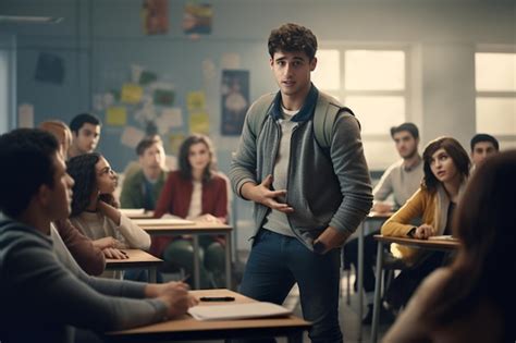 Premium Photo High School Language Class With Students Practicin 00346 00