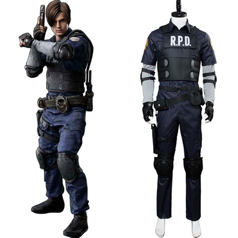 Leon Scott Kennedy Costume Cosplay Suit Resident Evil 2 2ae