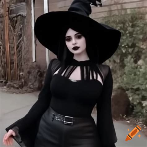 Goth Girl With Black Hair On Swing In Cemetery At Night On Craiyon