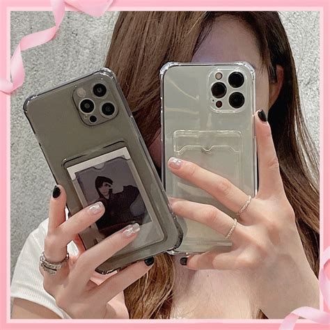 Jual Transparent Card Slot Holder Softcase Fullcover For IPhone 6 7 8