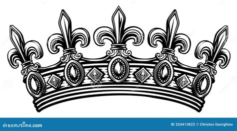 Crown Heraldic Vintage Woodcut Crest Illustration Stock Vector