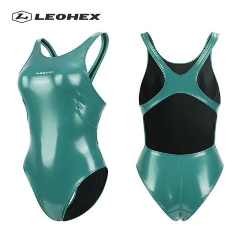 Leohex Women S Sexy Glossy Glitter Swimwear One Piece High Cut Leotards Bodysuit Ebay
