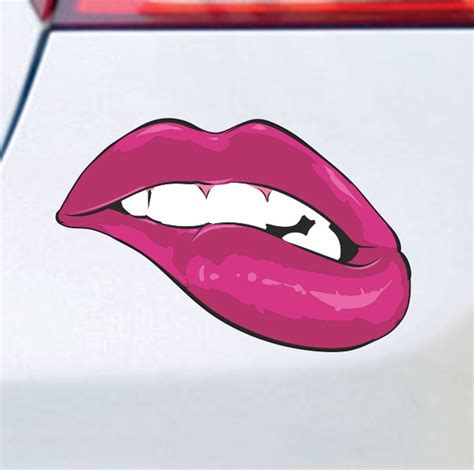 Sexy Lip Bite Sticker Vinyl Decal Macbook Sticker Laptop Car Truck Sticker Hot Girl Chick Babe