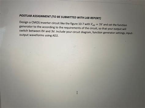 POSTLAB ASSIGNMENT TO BE SUBMITTED WITH LAB REPORT Chegg Com