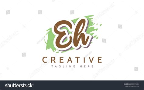 Eh Initials Handwriting Logo Vector Stock Vector Royalty Free