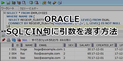 ORACLE SQLでIN句に引数 パラメータ を渡す方法 ホームページ制作のサカエン Developer s Blog