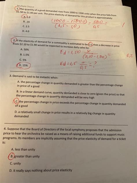 Solved Price Elasticity Problems Problem 1 Yesterday The