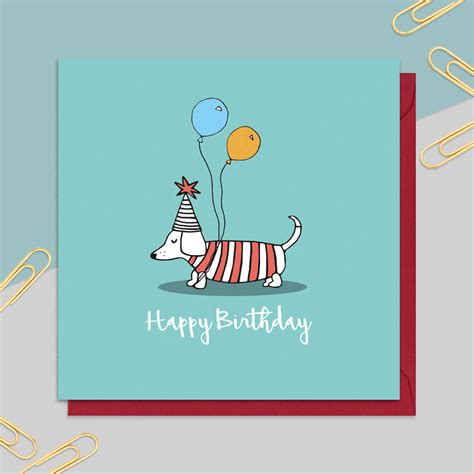Birthday Sausage Dog Card By Neon Magpie