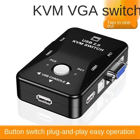 Usb Kvm Switch 2 Port Vga Svga Switch Box Usb 2 0 Vicedeal