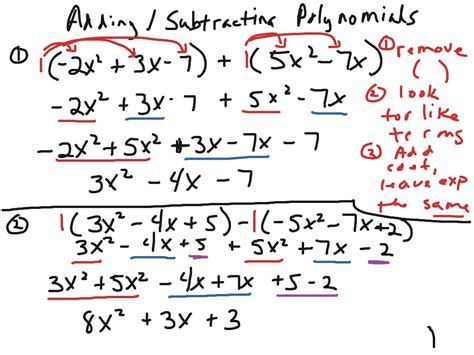 Addingsubtracting Polynomials Math Algebra Simplifying Expressions Adding And Subtracting