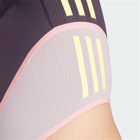 Adidas Adizero Promo Running Leotard Short Sleeve Purple Adidas Gh