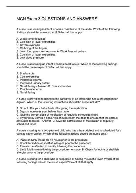 MCN Exam QUESTIONS AND ANSWERS MCN Stuvia US