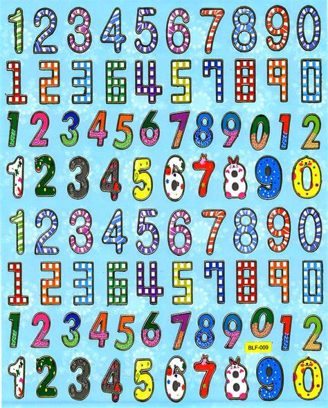 Magommette Gommettes Autocollantes Sticker Adhésif Chiffres 20x25cm