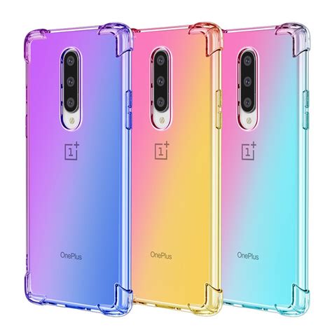 Acrylic Gradient Colorful Phone Case For Oneplus 8 7t 7 Pro 6t Case