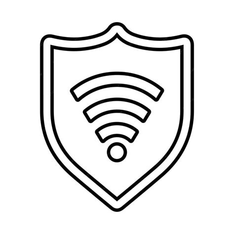 Premium Vector Protection Wifi Outline Icon Line Art Vector