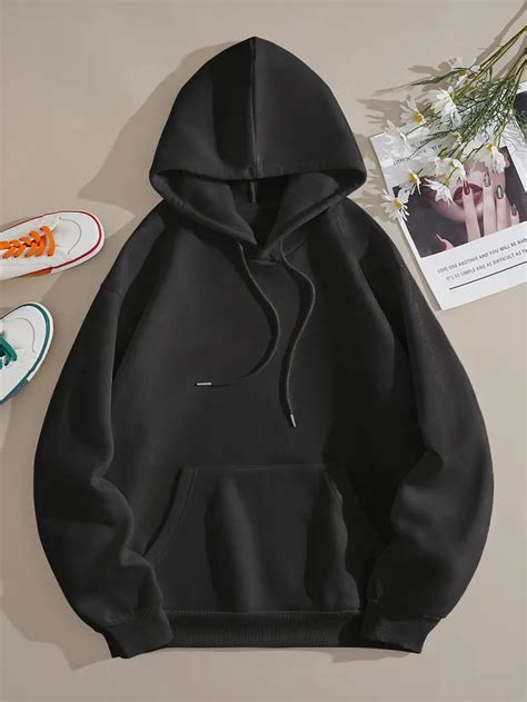 Basic Drawstring Loose Hoodies Casual Hooded Pocket Long Temu New Zealand