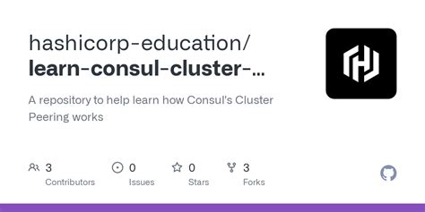 Github Hashicorp Educationlearn Consul Cluster Peering A Repository