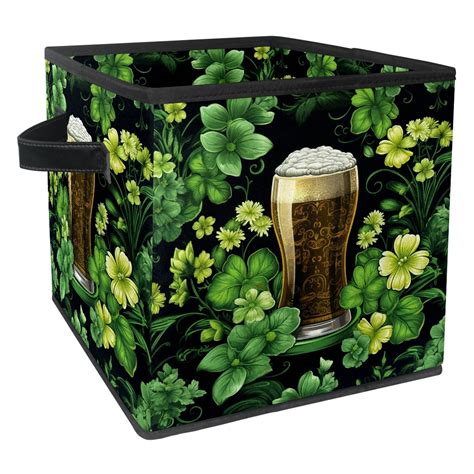 Febohao Storage Bins Boxes Fabric Leather Handle Cube Foldable Clutter Table Sturdy Aesthetic