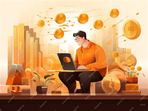 Premium Photo A Man Is Sitting At A Desk Working On A Computer