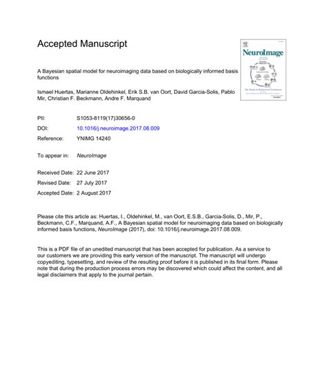 Pdf A Bayesian Spatial Model For Neuroimaging Data Based On
