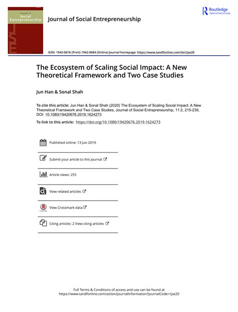 pdf the ecosystem of scaling social impact a new theoretical